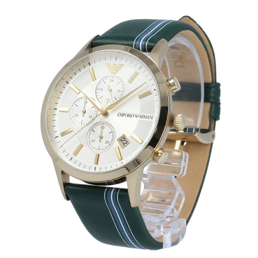 EMPORIO ARMANI AR11233 GREEN LEATHER MEN'S WATCH – H2 Hub