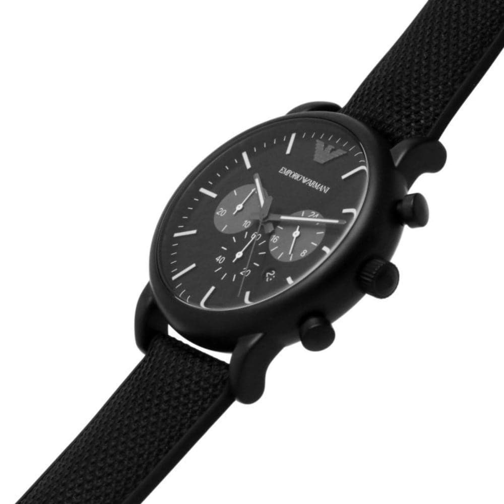 EMPORIO ARMANI AR11450 BLACK LEATHER MEN WATCH – H2 Hub