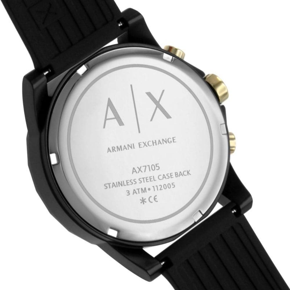 ARMANI EXCHANGE AX7105 BLACK RUBBER STRAP MEN'S WATCH – H2 Hub