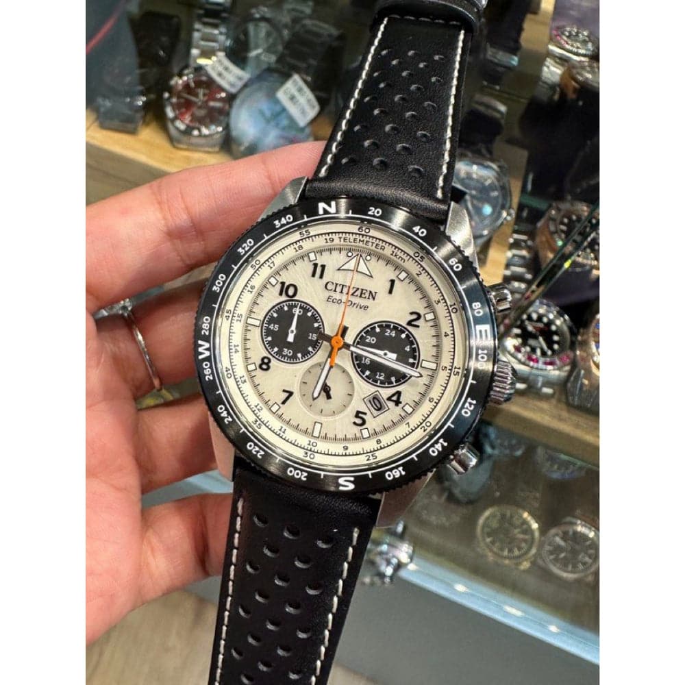 Citizen Eco Drive Black Leather Strap Men Watch CA4559-13A – H2 Hub