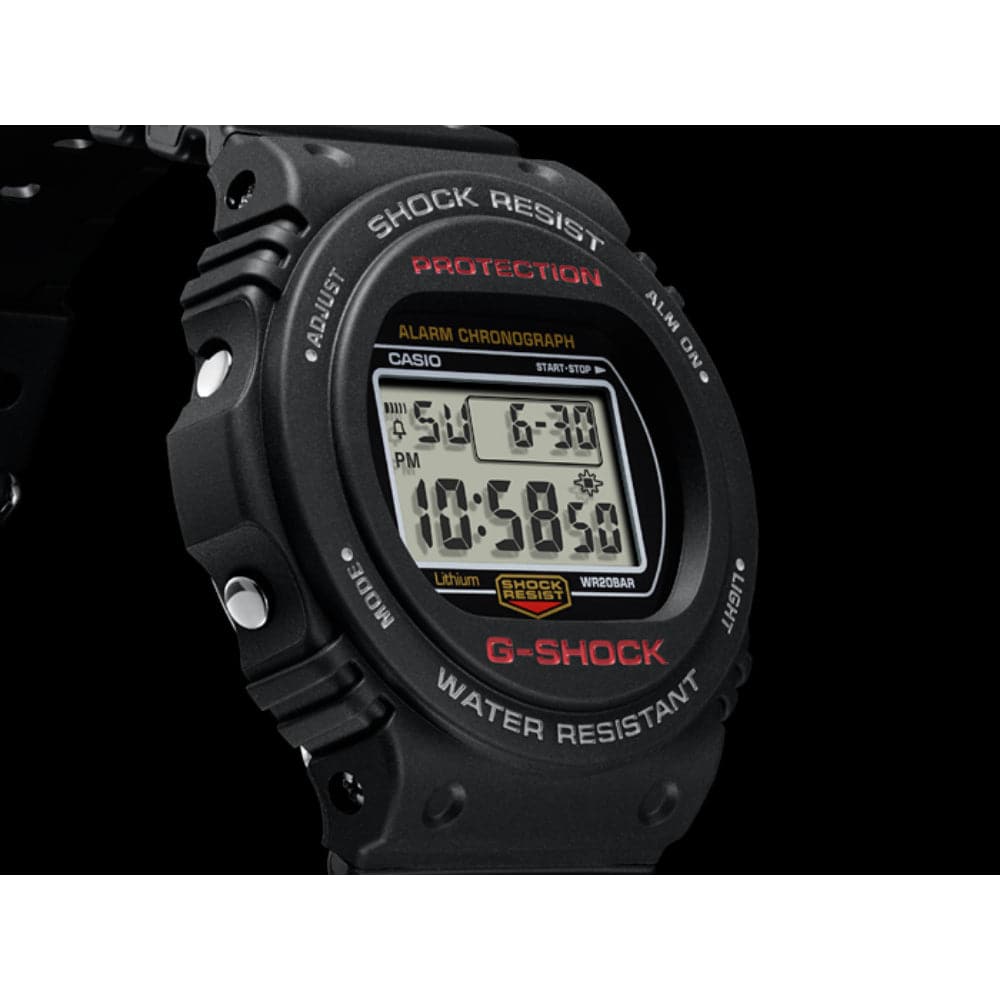 CASIO G-SHOCK DW-5750E-1DR-P DIGITAL QUARTZ BLACK RESIN MEN'S WATCH ...