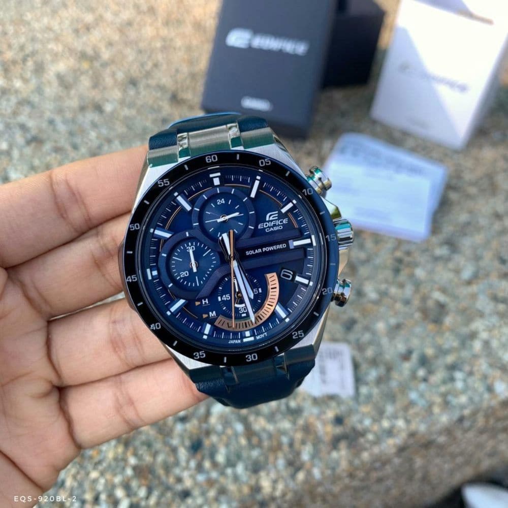 CASIO EDIFICE EQS-920BL-2AVUDF BLUE LEATHER MEN'S WATCH – H2 Hub