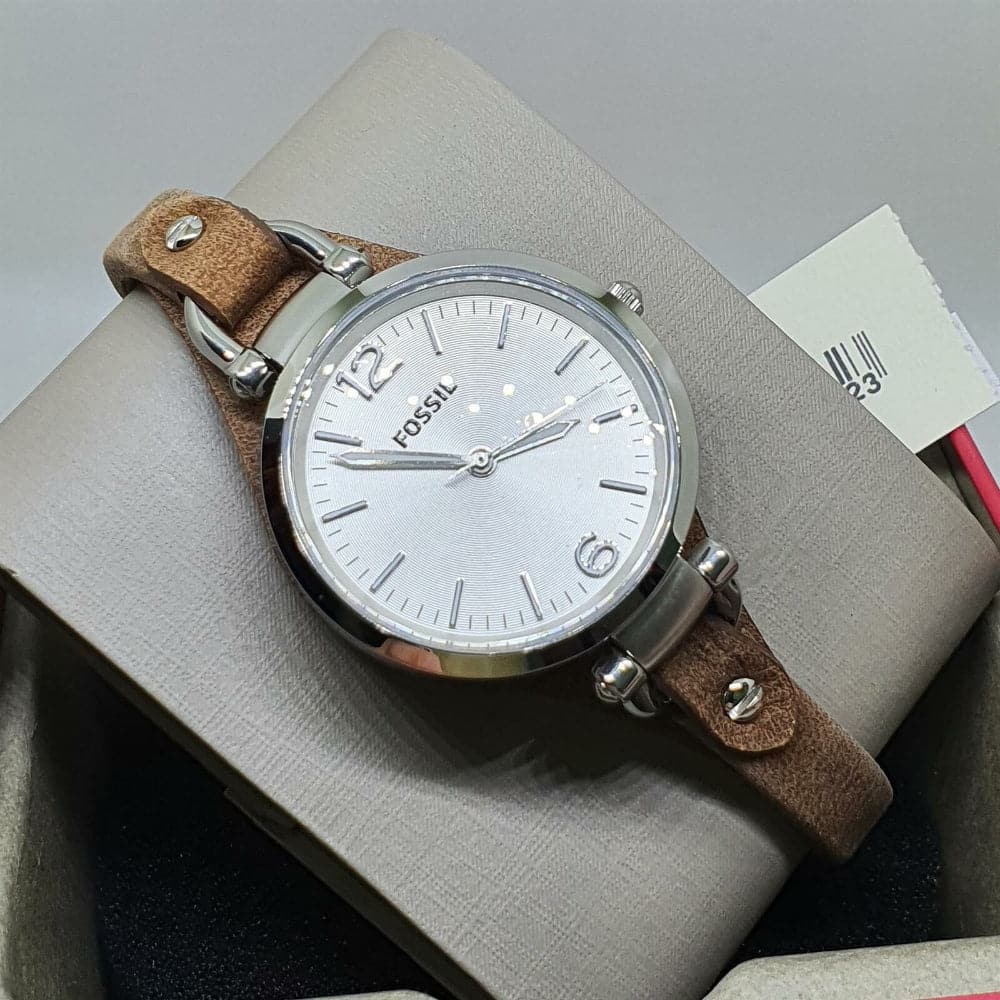 FOSSIL GEORGIA ES3060 BROWN LEATHER STRAP WOMEN'S WATCH – H2 Hub