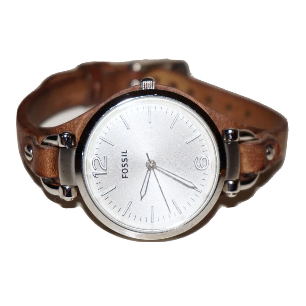 FOSSIL GEORGIA ES3060 BROWN LEATHER STRAP WOMEN'S WATCH – H2 Hub