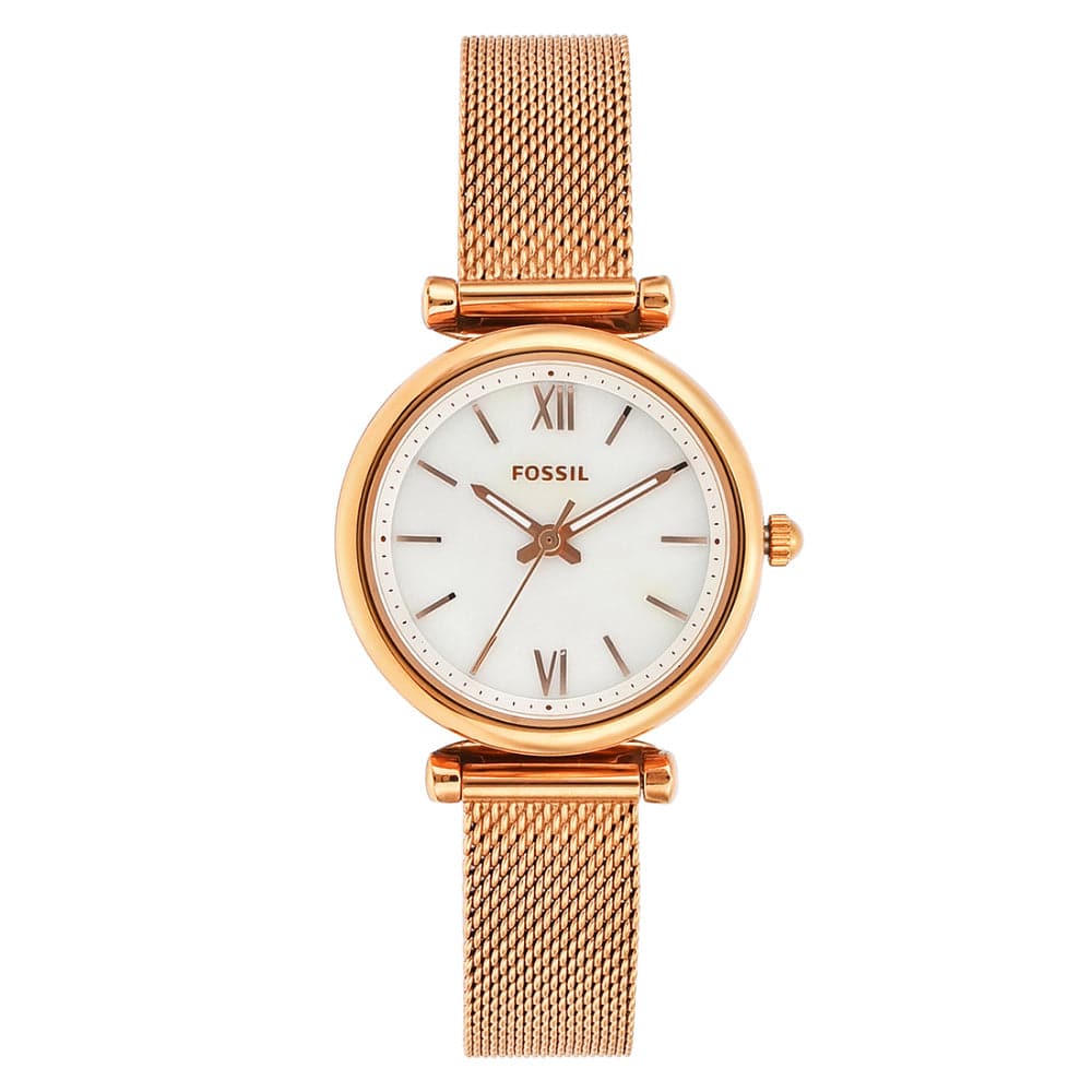 FOSSIL CARLIE MINI ROSE GOLD STAINLESS STEEL ES4433 WOMEN'S WATCH – H2 Hub
