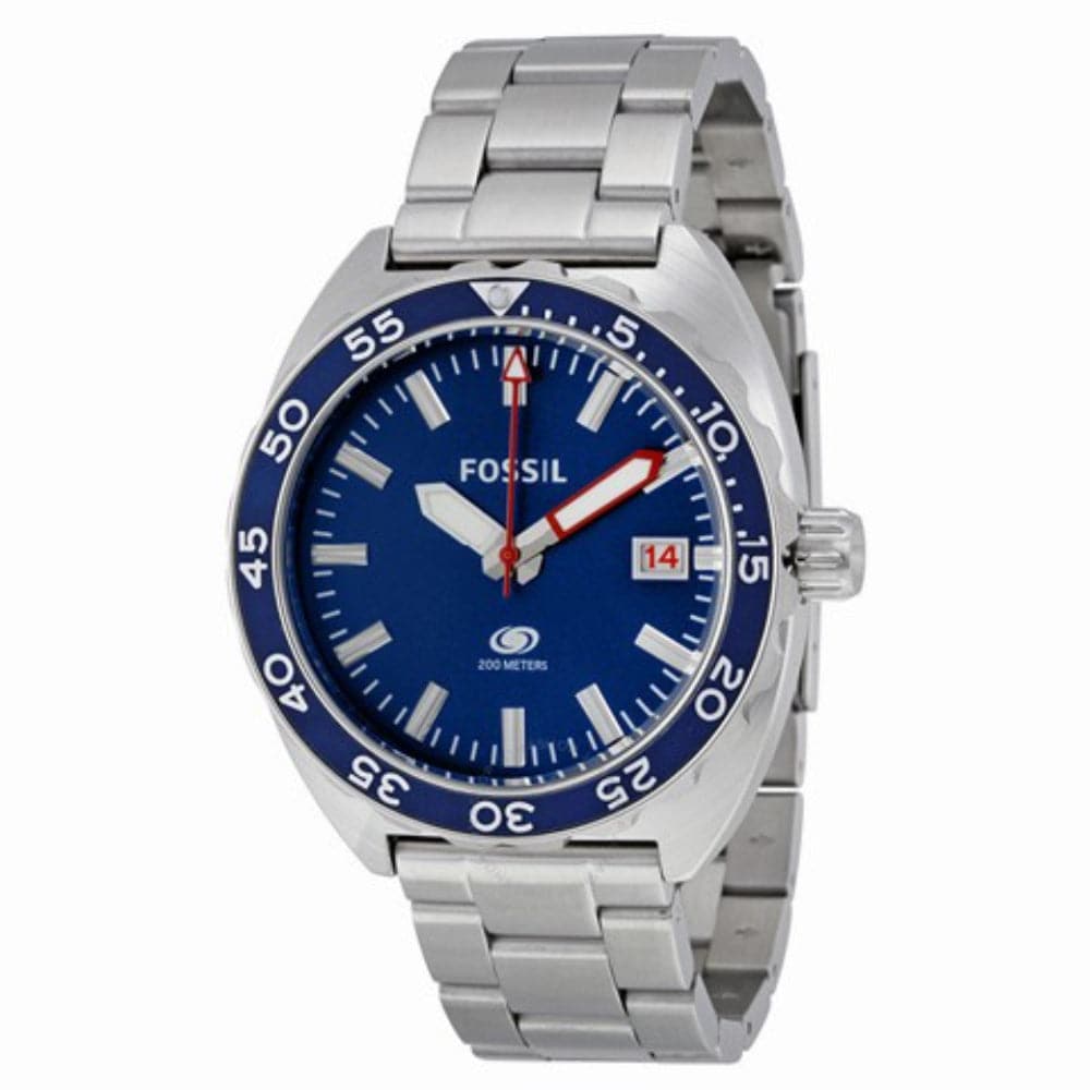 FOSSIL BREAKER ANALOG QUARTZ SILVER STAINLESS STEEL FS5048 MEN'S WATCH ...