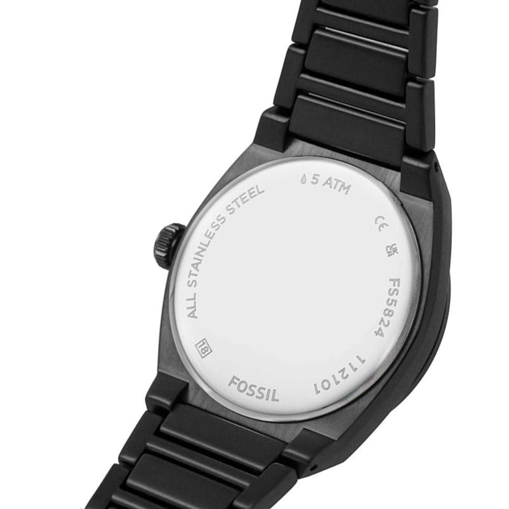 Fossil Everett Fs5824 Black Stainless Steel Mens Watch H2 Hub