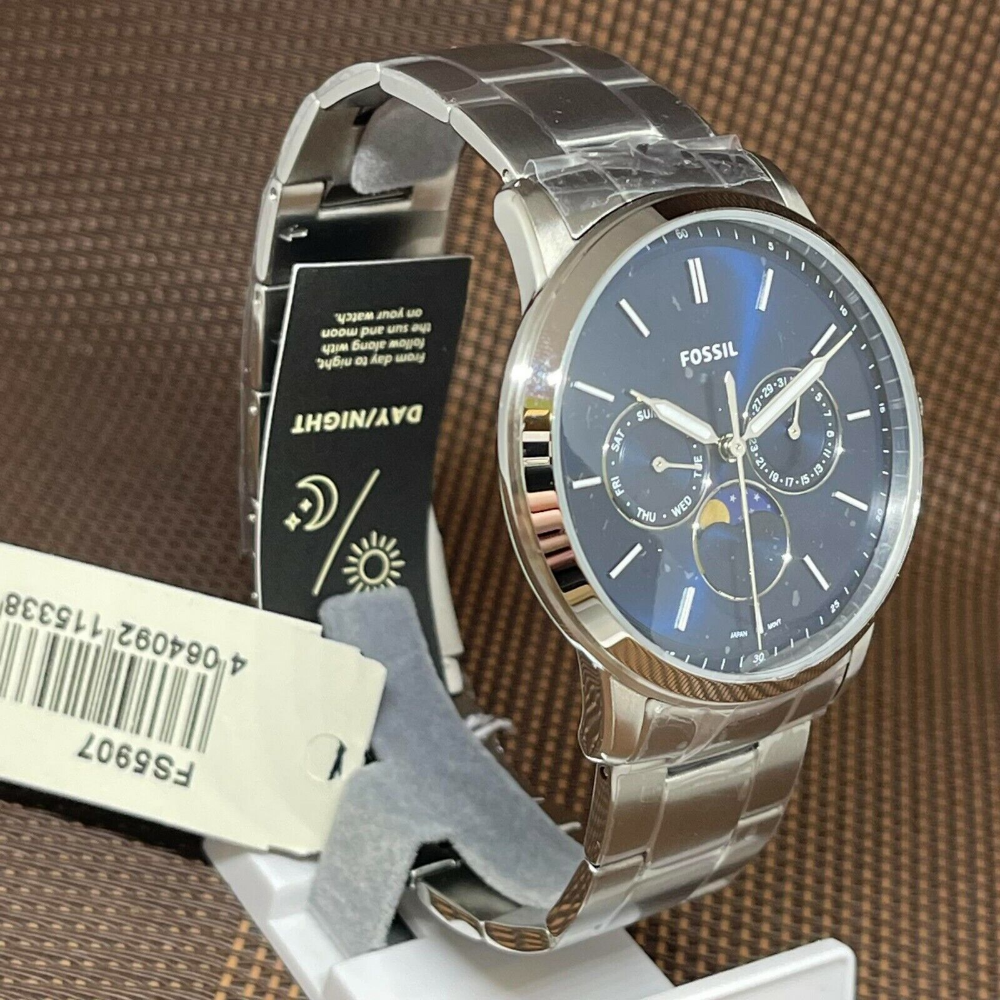 FOSSIL FS5907 NEUTRA MINIMALIST MULTIFUNCTION STAINLESS STEEL MEN'S WA ...