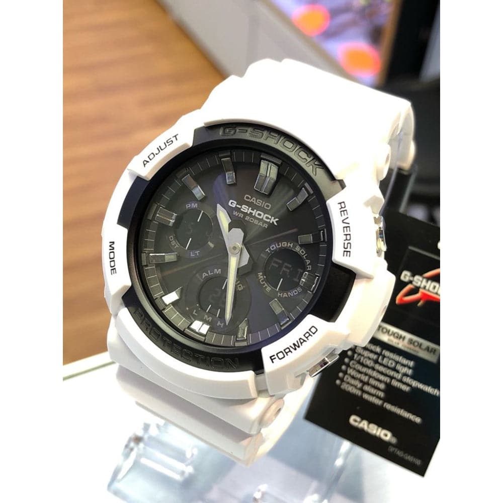 CASIO G-SHOCK GAS-100B-7ADR DIGITAL QUARTZ WHITE RESIN UNISEX'S WATCH ...