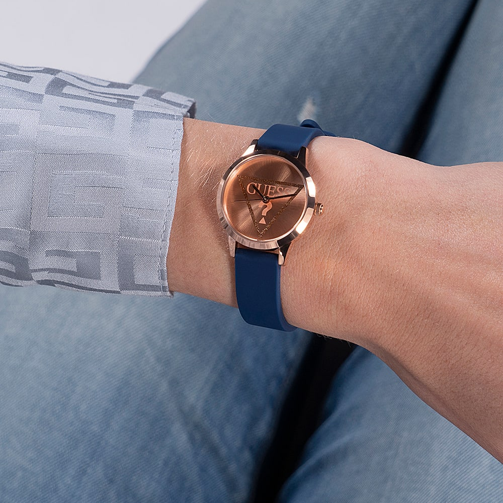 Guess Rose Gold Dial With Blue Strap Women Watch GW0453L1 – H2 Hub