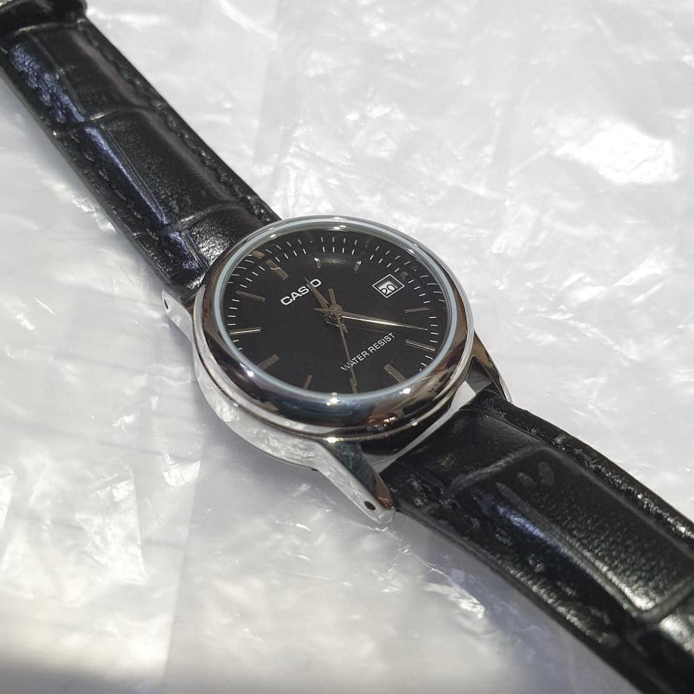 CASIO LTP-V002L-1AUDF-P BLACK LEATHER WOMEN WATCH – H2 Hub