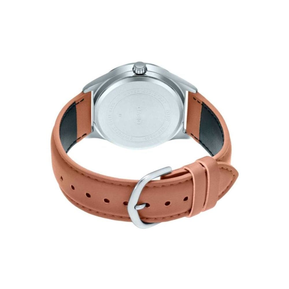 Casio General White Dial And Brown Leather Strap Unisex Watch LTP-V006 ...