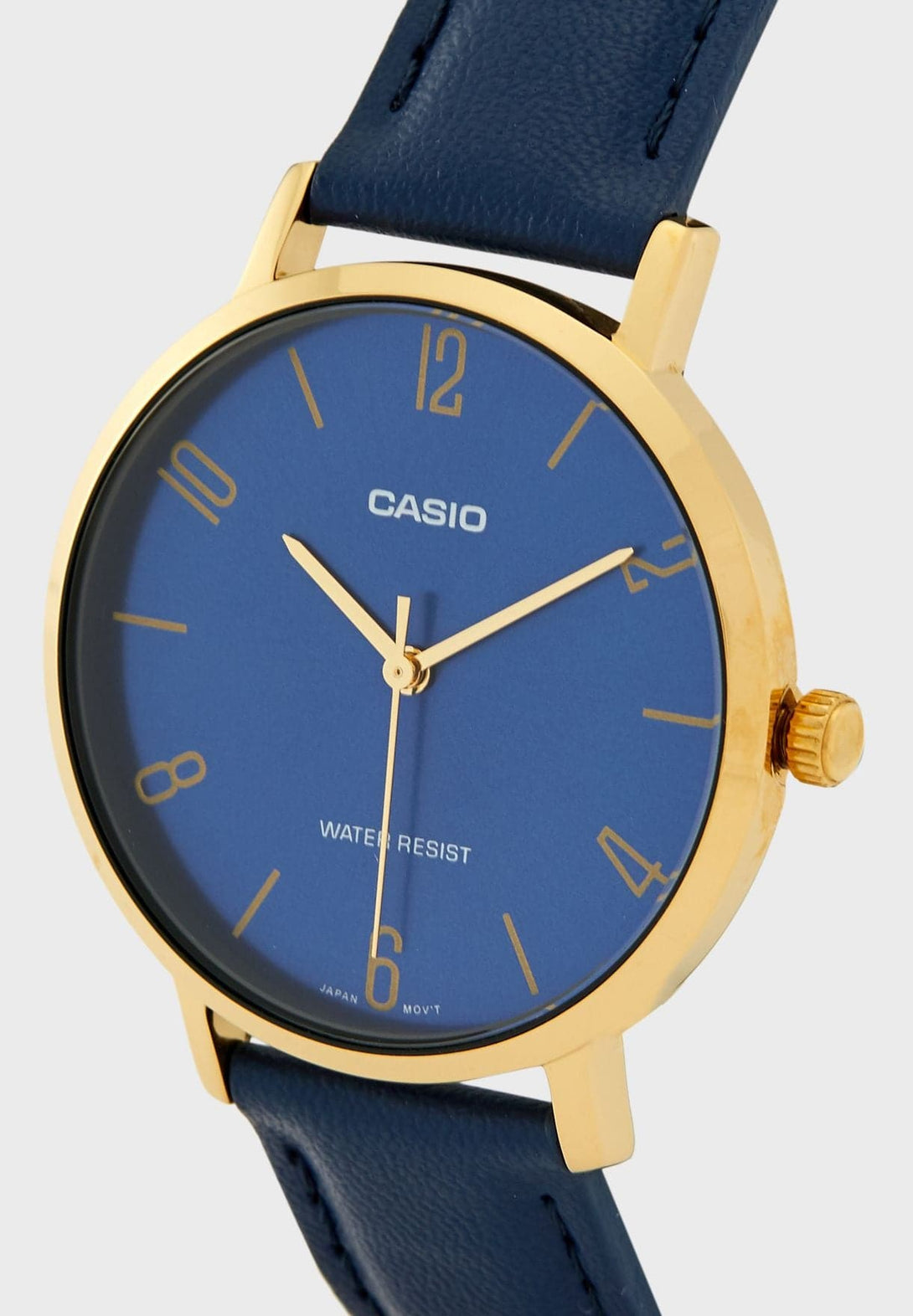 CASIO GENERAL LTP-VT01GL-2BUDF-P QUARTZ BLUE DIAL LEATHER MEN WATCH ...