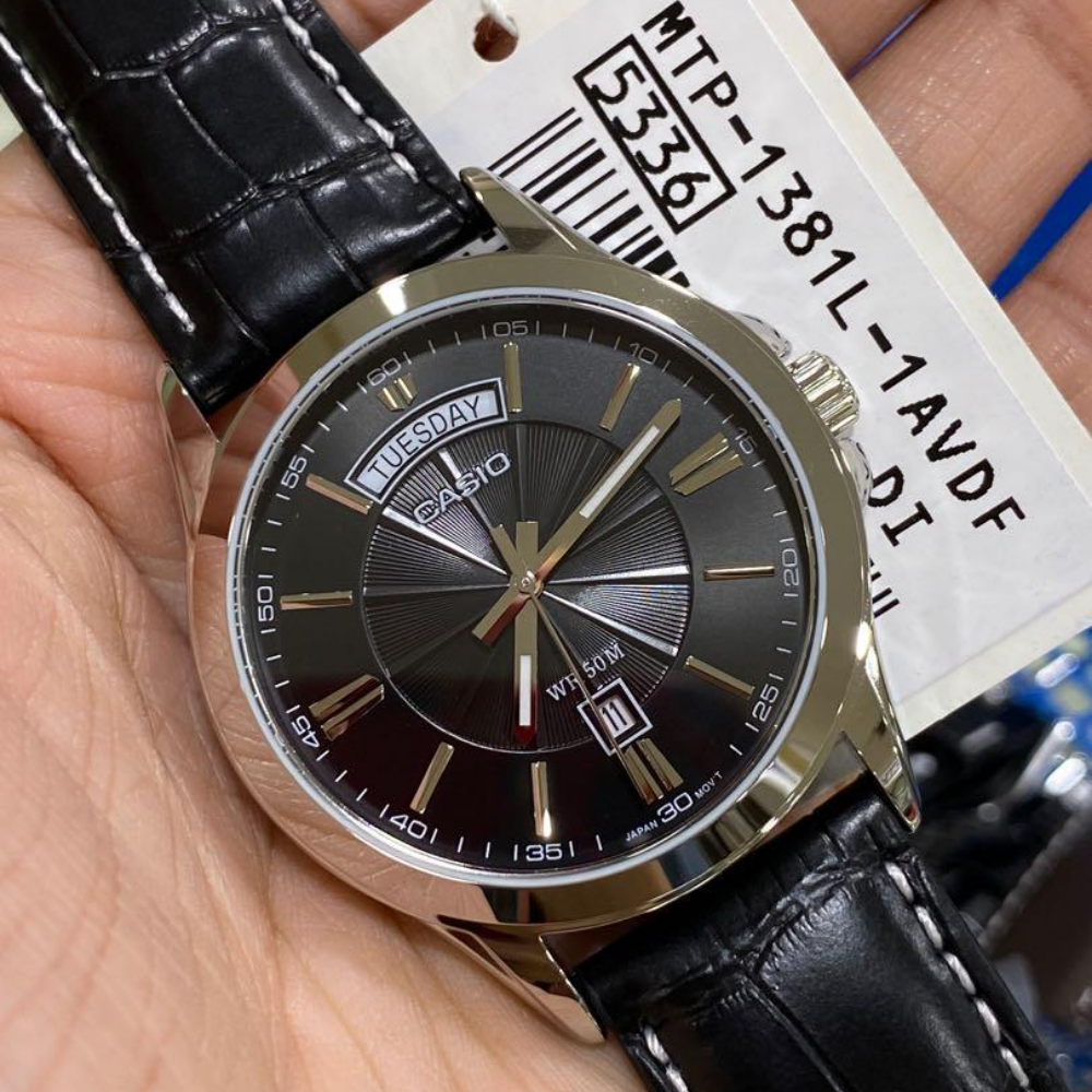 Casio General Black Dial And Black Leather Strap Men Watch MTP-1381L-1 – H2 Hub