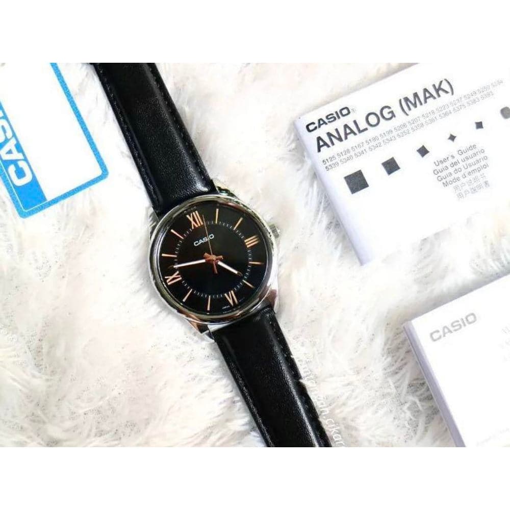 Casio General Black Dial And Leather Strap Men Watch MTP-V005L-1B5UDF ...
