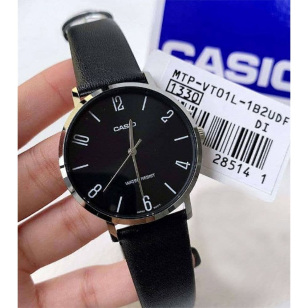 Casio General Black Leather Strap Men Watch MTP-VT01L-1B2UDF-P – H2 Hub