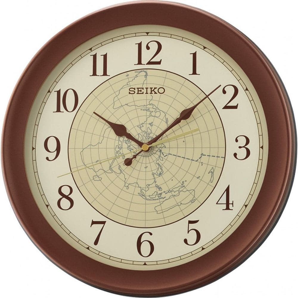 SEIKO QXA709B BROWN MAP WALL CLOCK – H2 Hub