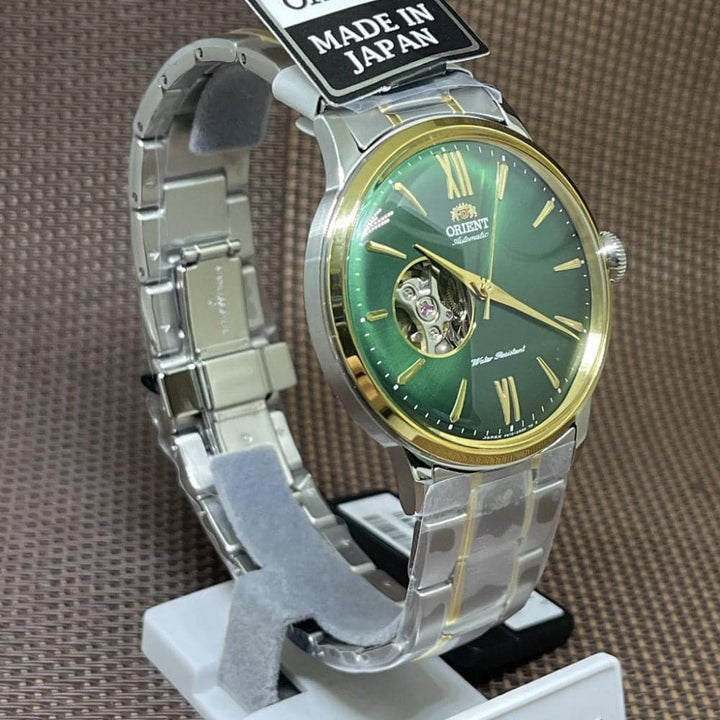ORIENT GREEN DIAL AUTOMATIC TWO TONE STAINLESS STEEL BRACELET MEN’S WA ...