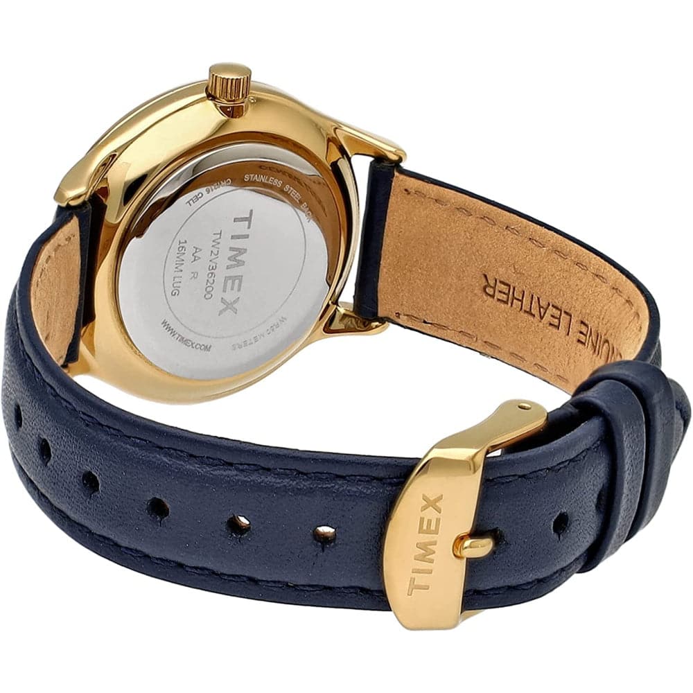 Timex Easy Reader White Dial Blue Leather Strap Women Watch TW2V36200 ...