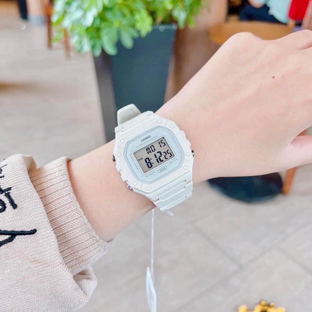 Casio General Digital White Resin Strap Unisex Watch W-218HC-8AVDF-P ...