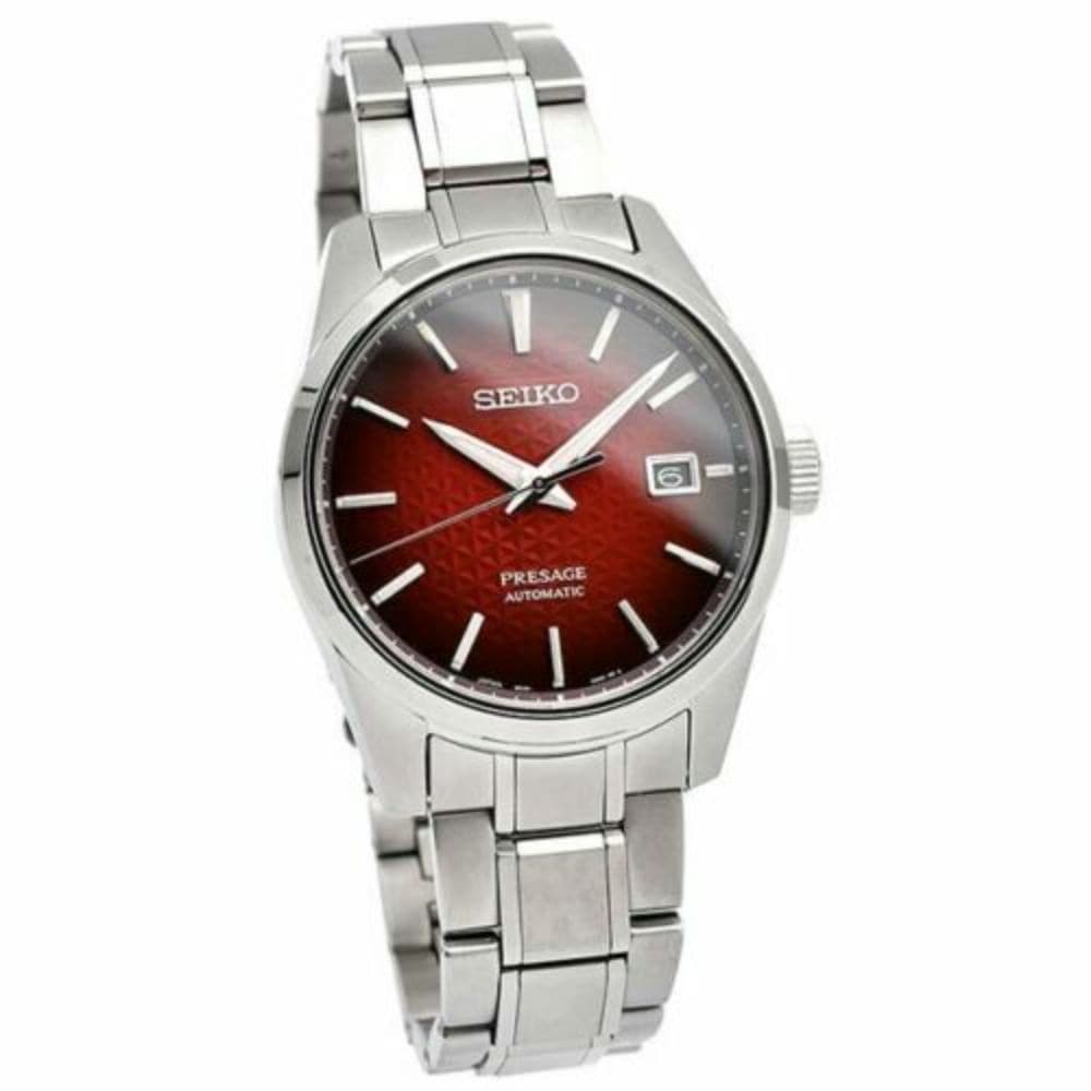 SEIKO PRESAGE AUTOMATIC SPB227J1 SHARP EDGED RED DIAL MEN'S WATCH – H2 Hub